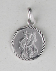 Sterling Silver Round Medal: St Christopher (ME1055) - Ark Religious ...