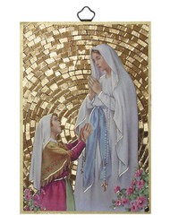 Gold Foil Wood Plaque: Our Lady of Lourdes (PL1708) - Ark Religious ...