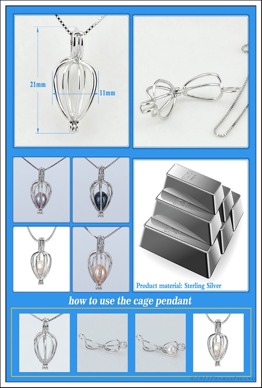 Heart Sterling Silver Pearl Cage | PearlsIsland