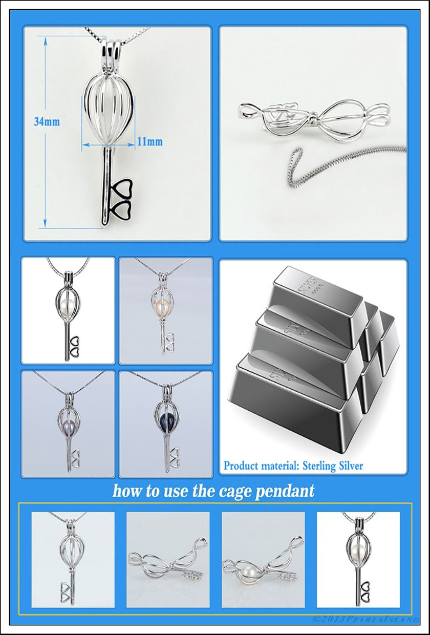 KEY Sterling Silver Pearl Cage | Free Shipping | PearlsIsland