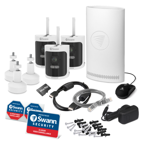 AllSecure600™ 3 Camera 8 Channel 2K Wire-Free HD Wireless NVR Security ...