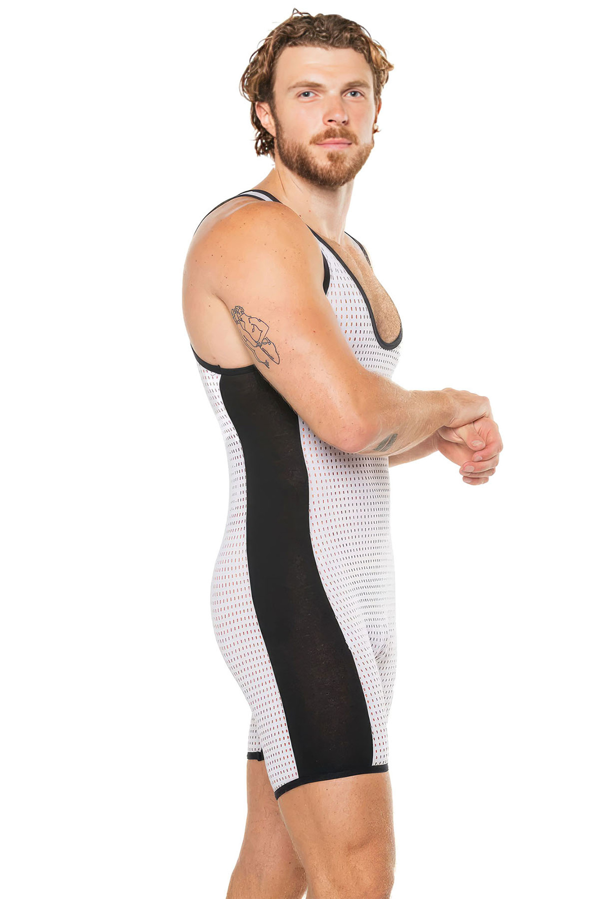 Go Softwear Hard Core Tryst Mesh Singlet White 3558 Wh Mens
