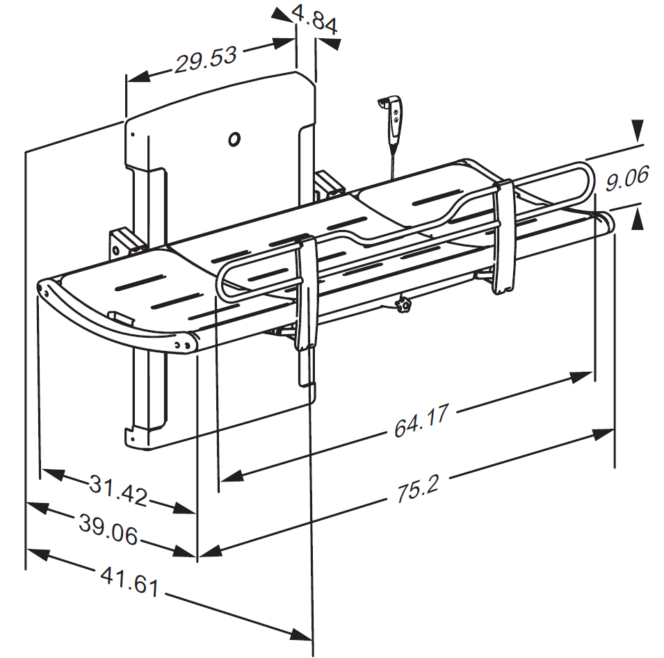 Pressalit SCT 3000 - Powered Adult Change Table with Safety Rail ...