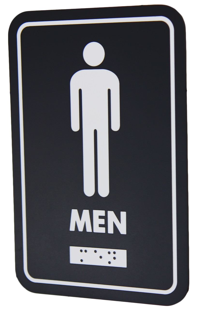 Frost 960-BLK - Male Washroom Sign with Braille | Handy Washroom