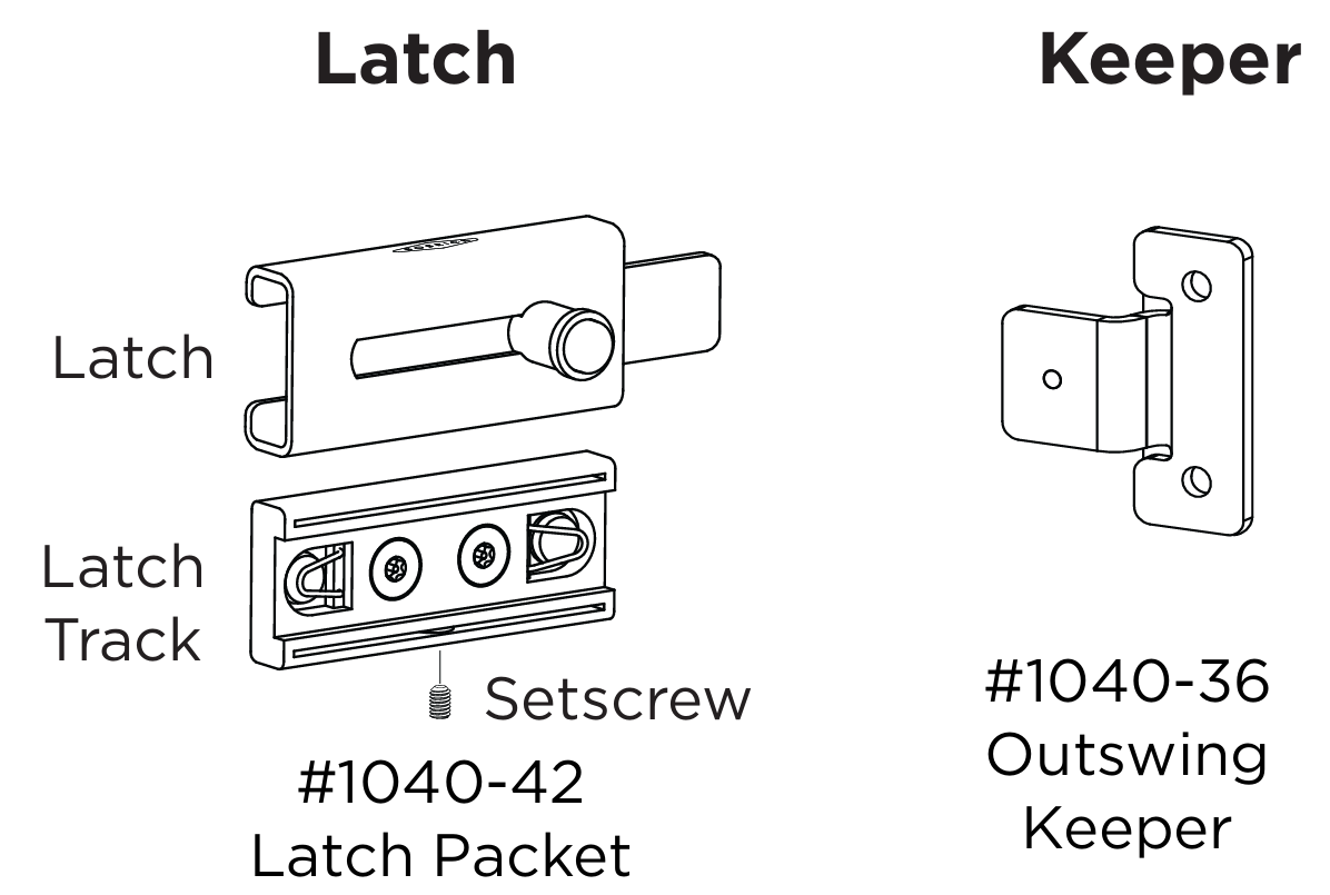 Bobrick B-1040-115 - Out Swing Latch and Keeper Packet | Handy Washroom