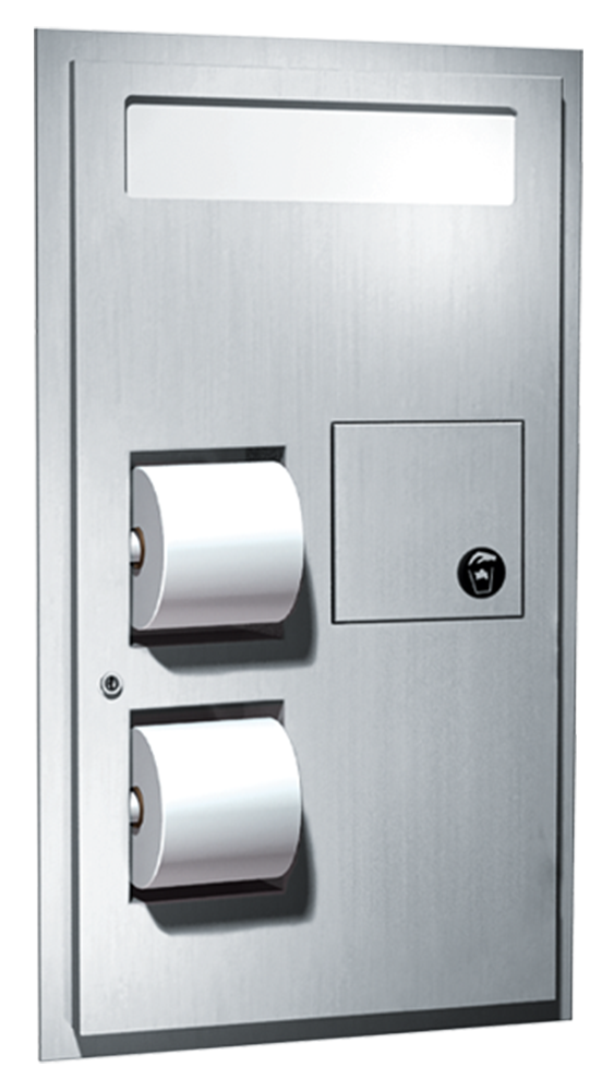 ASI 0482-R - Recessed Toilet Seat Cover & Toilet Tissue Dispenser with ...