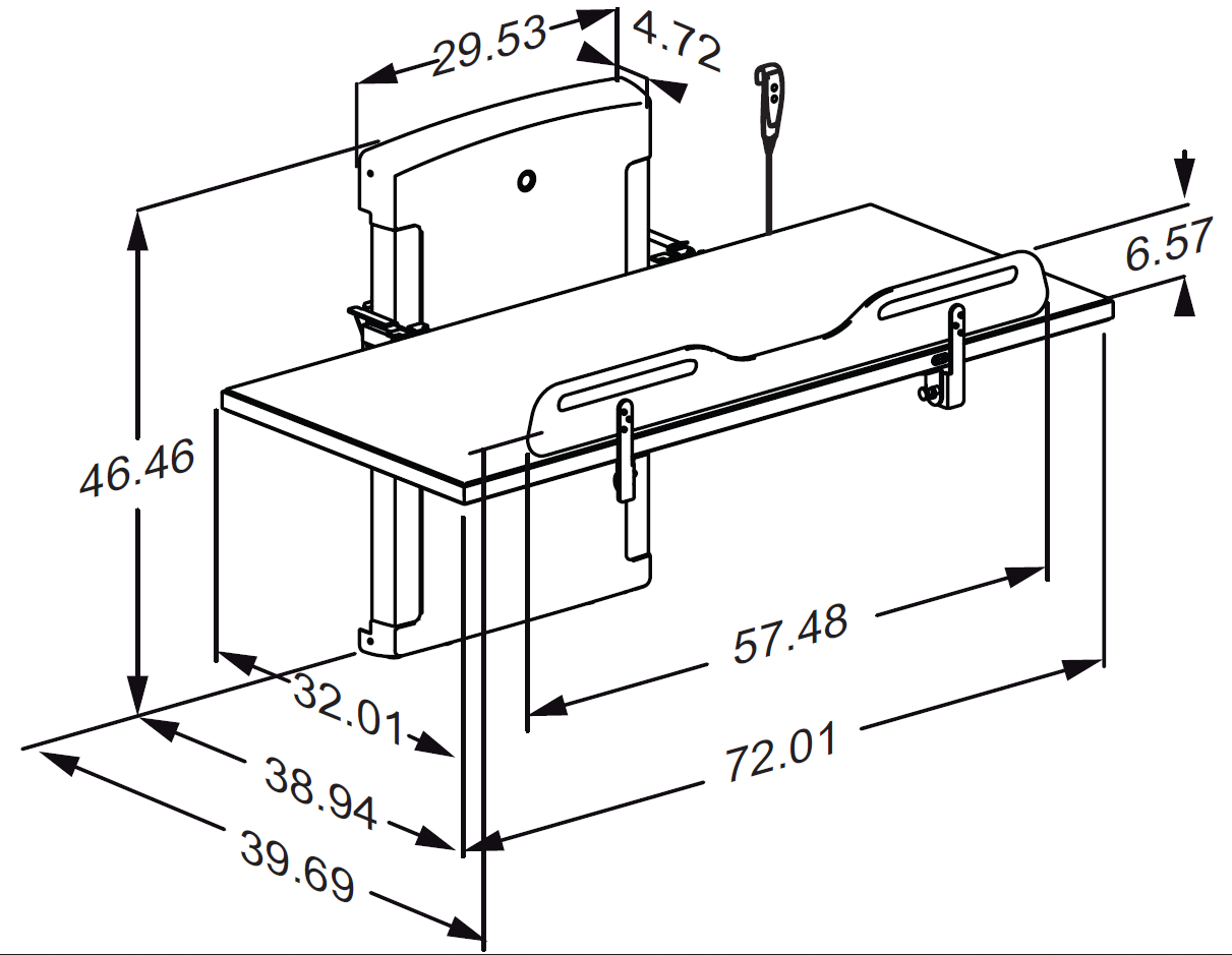 Pressalit CT 4000 - Powered Adult Change Table with Safety Rail ...