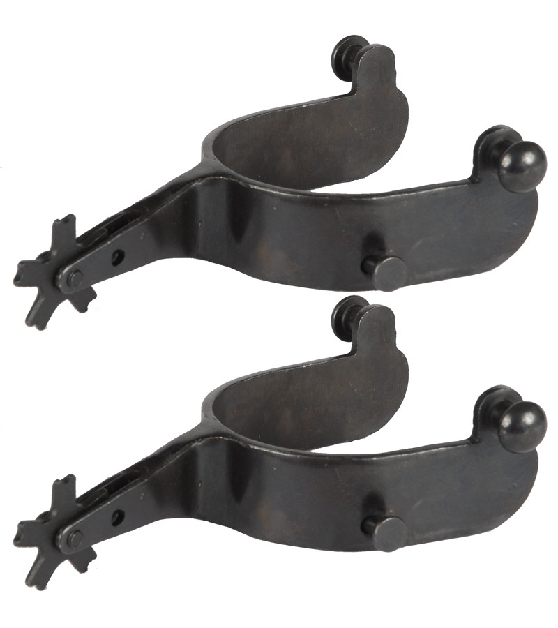 Black Steel Bull Spurs | Jacks Inc