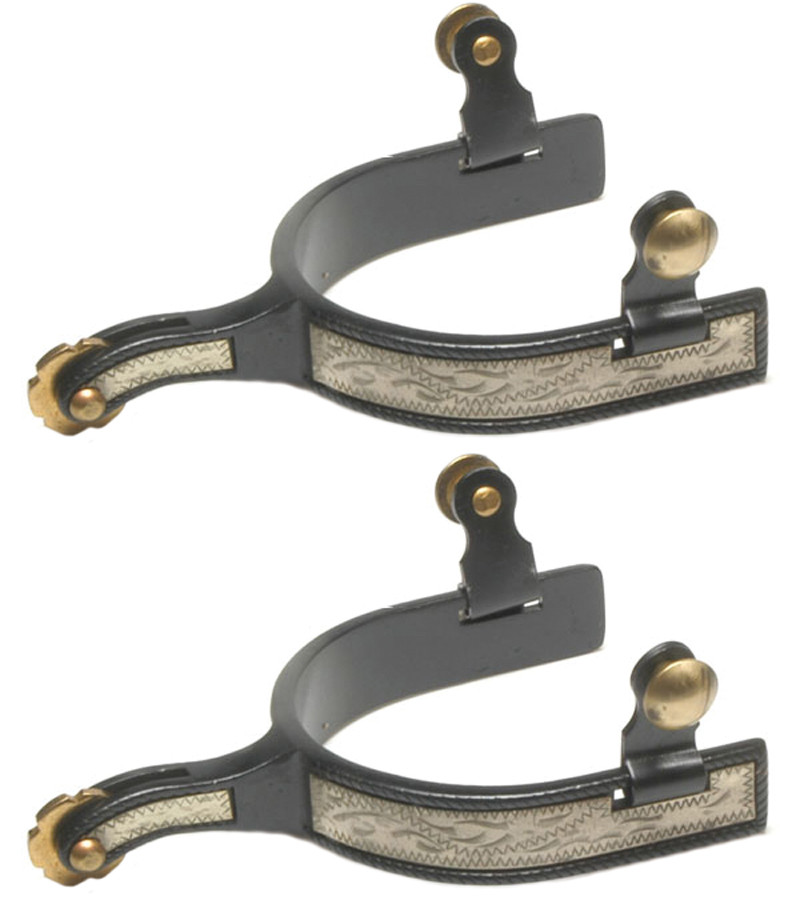 Black Steel Roping Spurs 3/4" Band | Jacks Inc