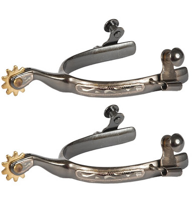 Midnight Blue Steel Silver Roping Spurs | Jacks Inc