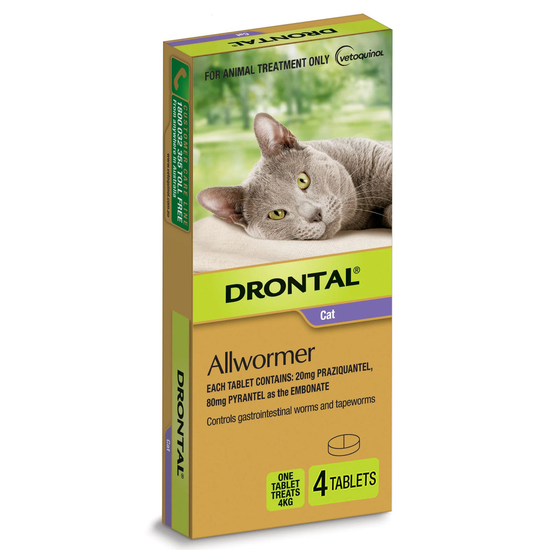 Drontal Allwormer Tablets for Cats up to 6 kg - 48 Pack - Sierra Pet ...