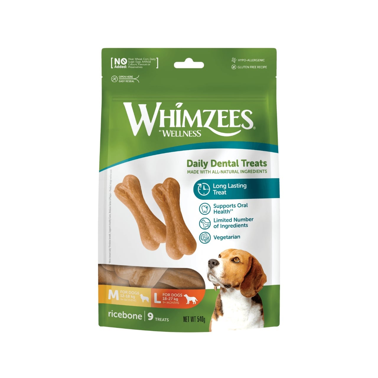 Whimzees Ricebone Medium-Large Dental Dog Treats 9 Pack - Sierra Pet ...
