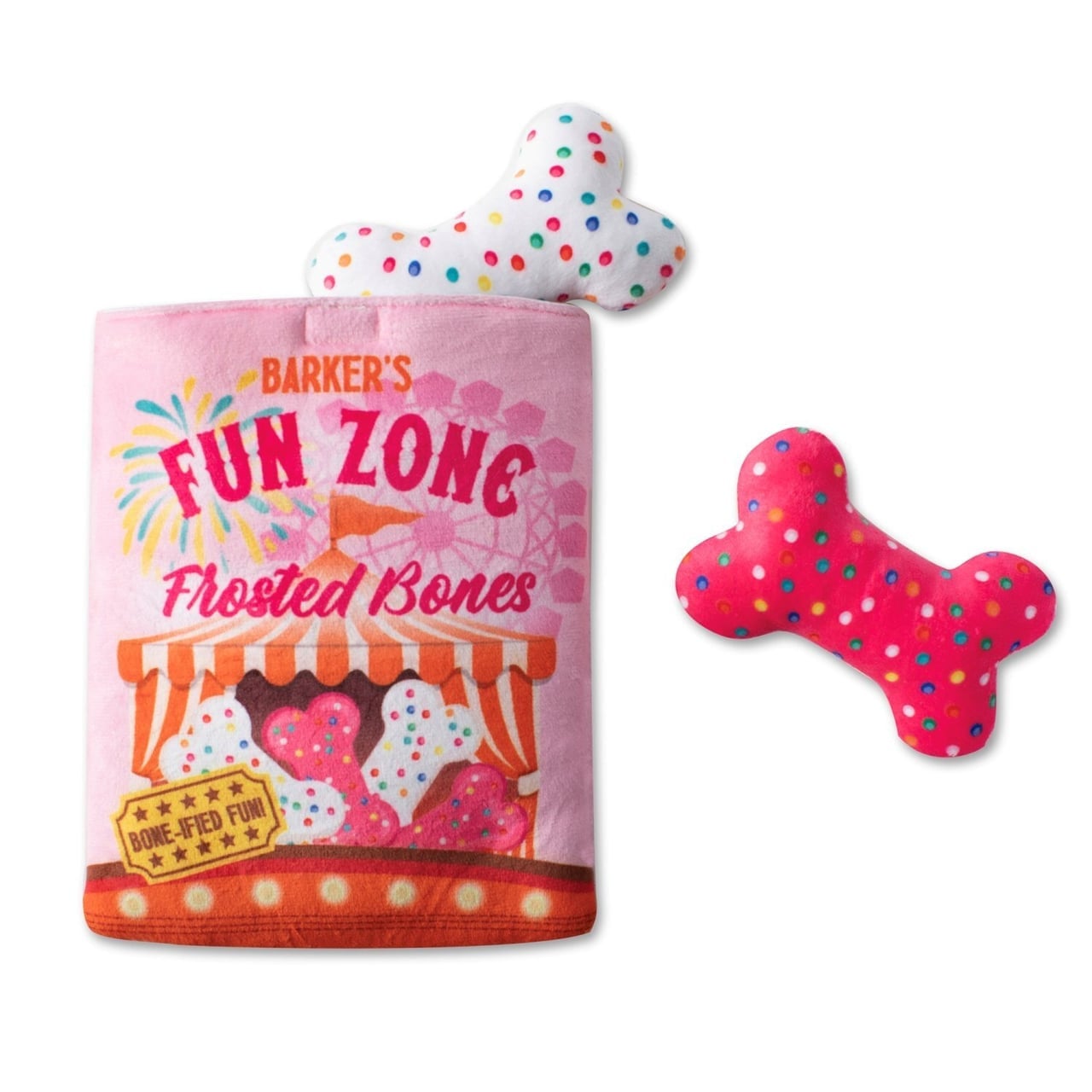 Fringe Studio Plush Burrow Interactive Dog Toy - Fun Zone Bones ...