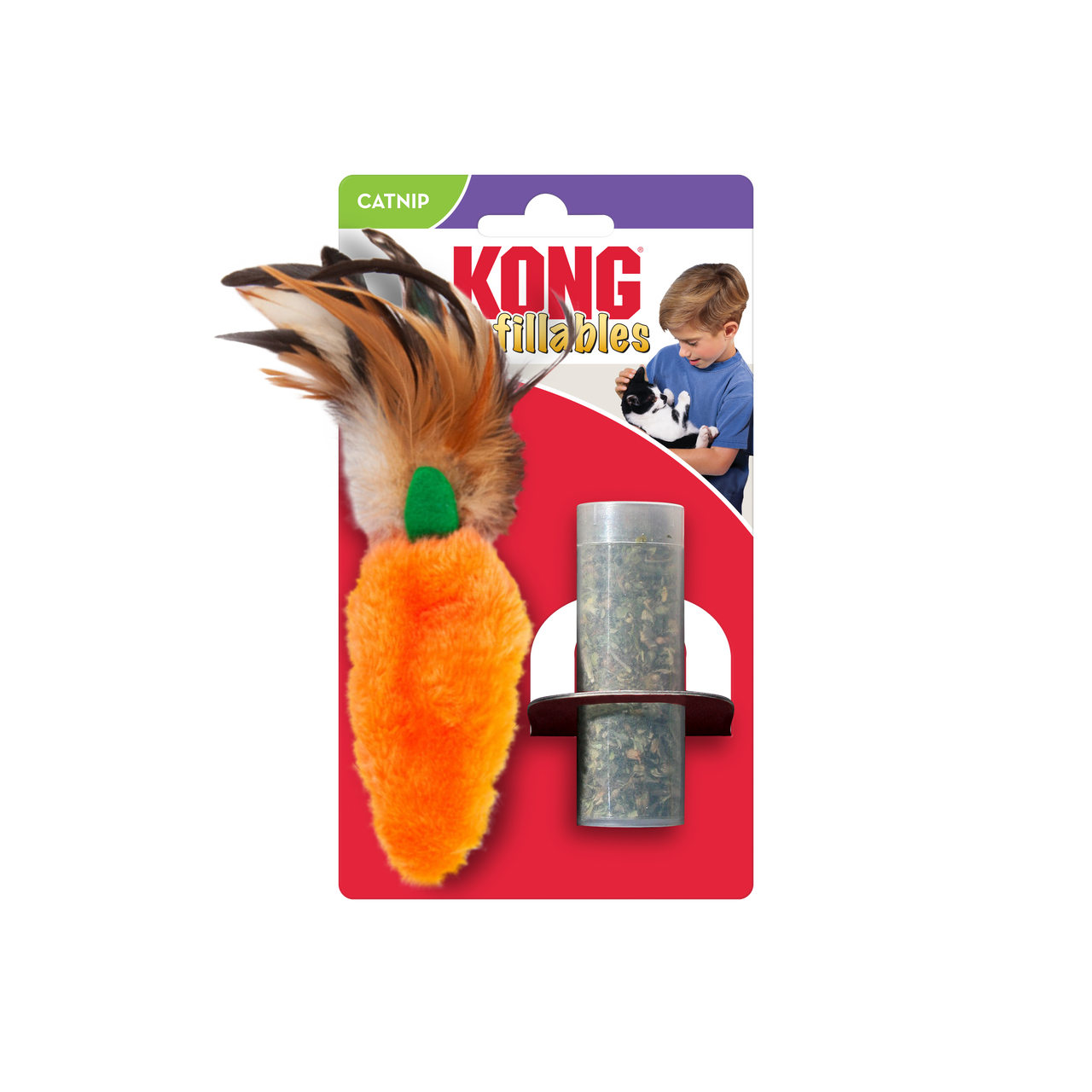 KONG Refillables Carrot Feather Top Cat Toy - Sierra Pet Products