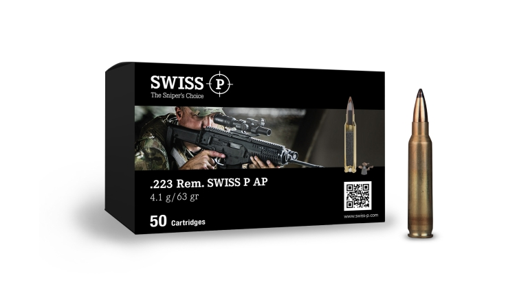 Swiss P .223 Armor Piercing Ammo 63 Grain Tungsten Carbide Core