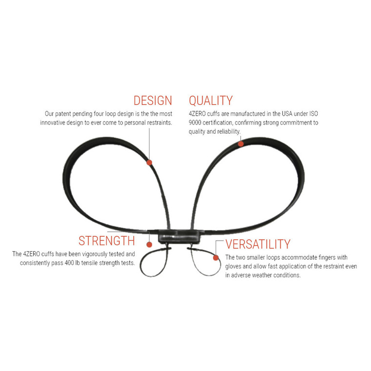 4ZERO Zip-Tie Handcuffs Disposable Polymer Restraints | 100 Pack