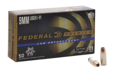 Federal HST 9mm Ammo 124 Grain +P Jacketed Hollow Point