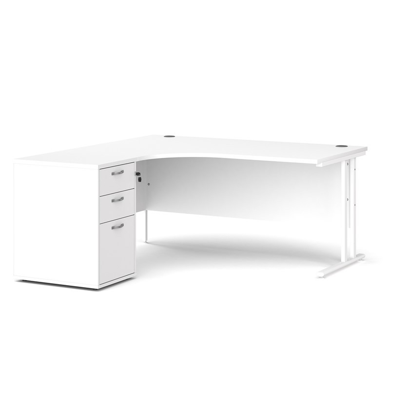 Maestro Cantilever Desk with attached 3 Drawer Pedestal - Bentons ...