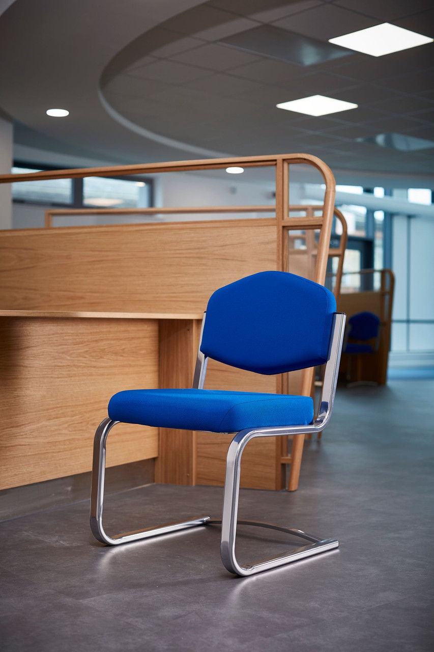 Heavy Duty 4 Leg Chair with Moulded Arms - Bentons Office Supplies