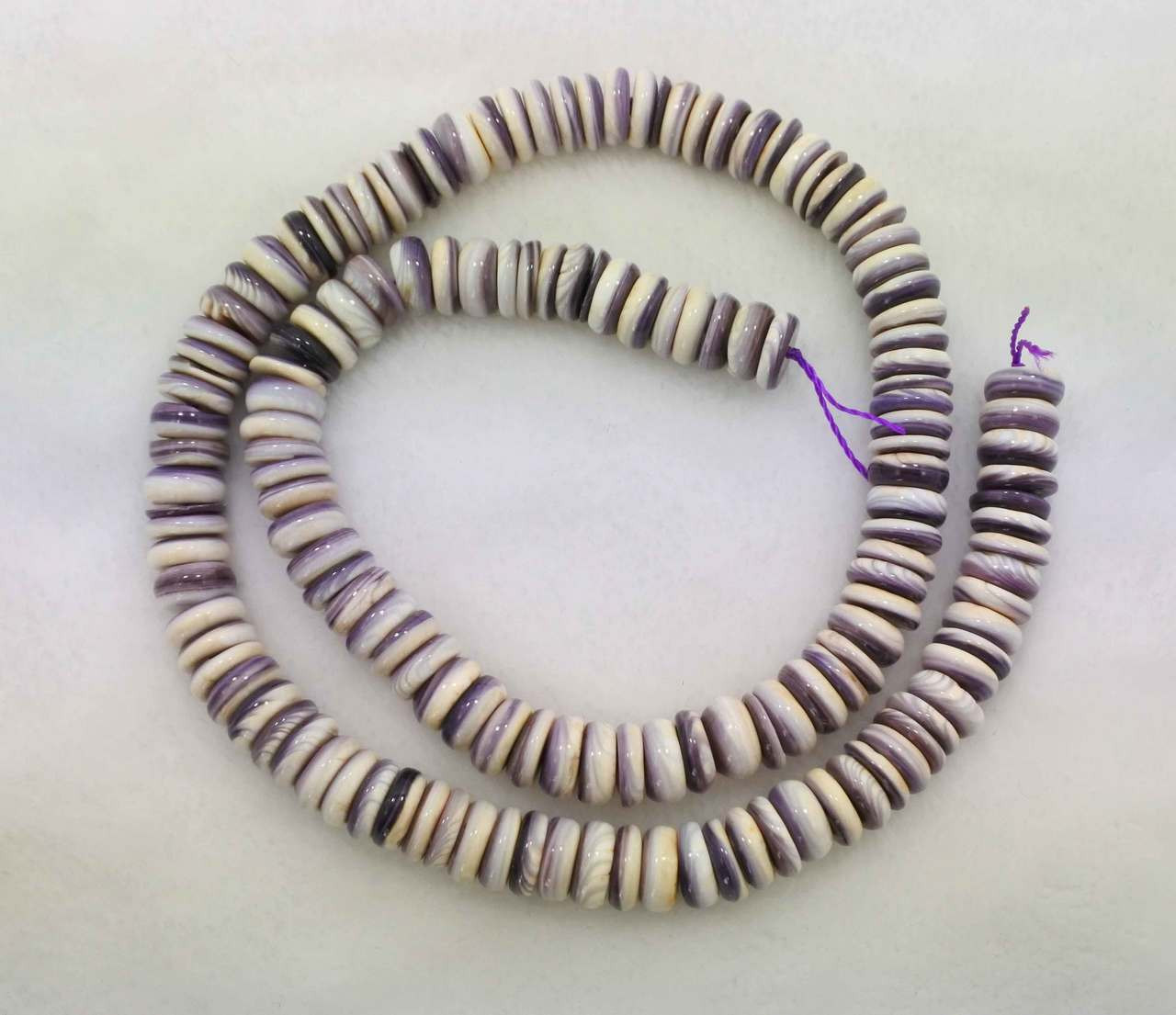 Authentic Wampum Shell Beads 8 MM Rondelle (one Strand) American Quahog ...