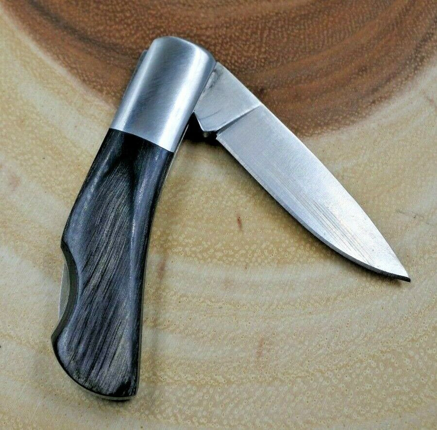 SANTA FE STONEWORKS LOCK BACK KNIFE Lapis Jet Stone 440C Pocket Knife ...