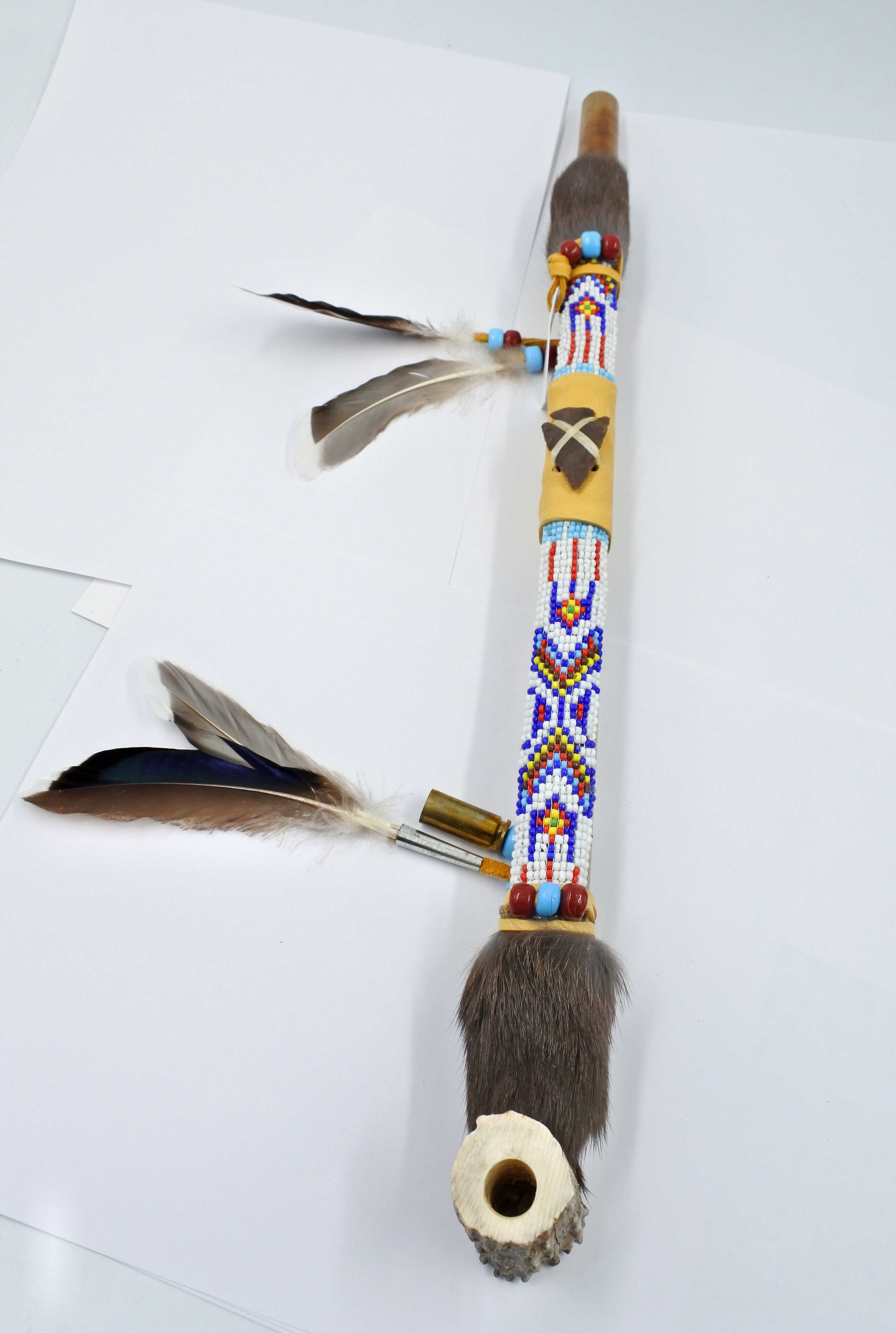 Authentic Native American Navajo Peace Pipe Handcrafted 17" Long - All ...