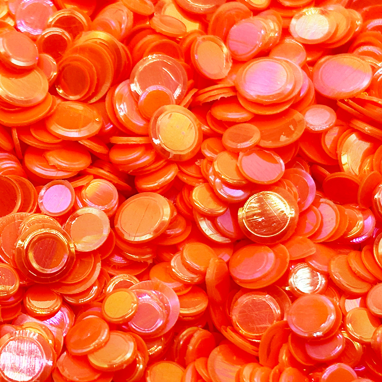 Opaque Iridescent Orange Card Bling - A Colorful Life Designs
