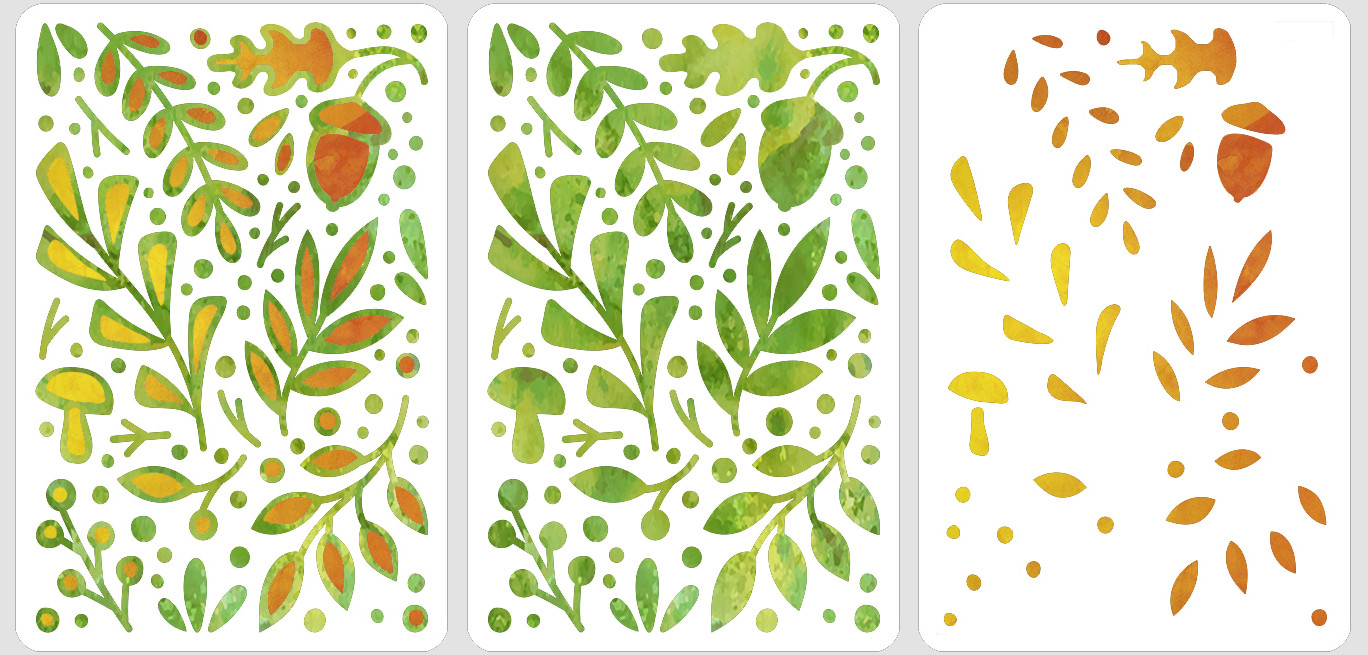 Layered Fall Foliage Stencil - A Colorful Life Designs