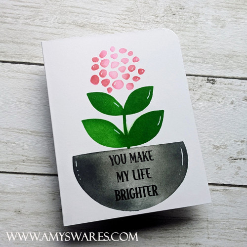 Layered Potted Bloom Stencil - A Colorful Life Designs