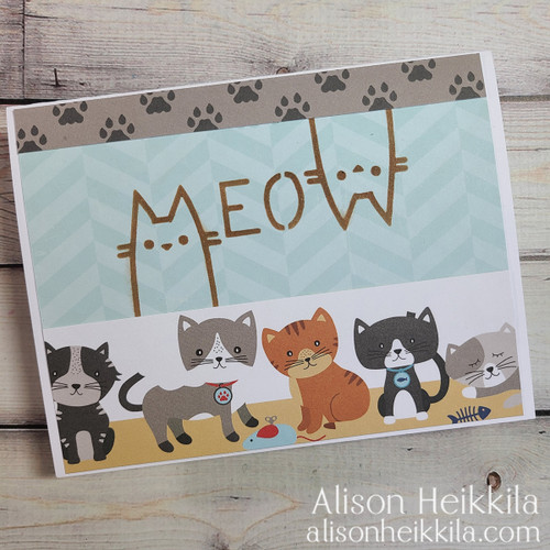 Two Cat Meow Stencil - A Colorful Life Designs