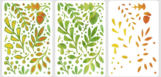 Layered Fall Foliage Stencil - A Colorful Life Designs