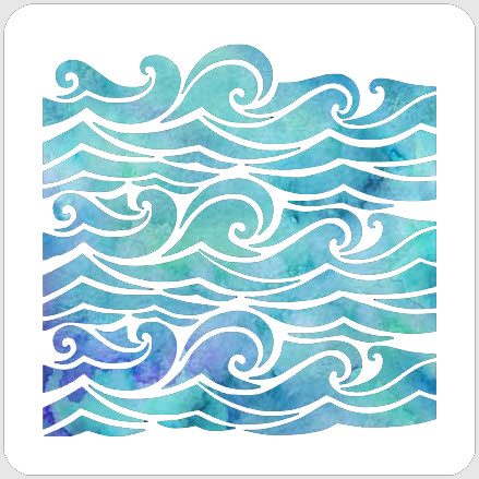 King Tidal Wave Stencil - A Colorful Life Designs