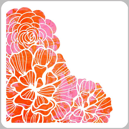 Corner Bloom Stencil - A Colorful Life Designs
