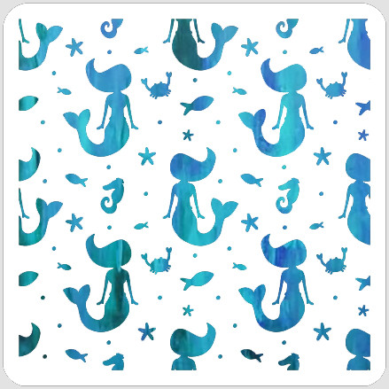 Mermaid Crossing Stencil - A Colorful Life Designs