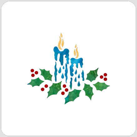 Christmas Candles Stencil - A Colorful Life Designs