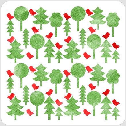Layered Bird Trees Stencil - A Colorful Life Designs