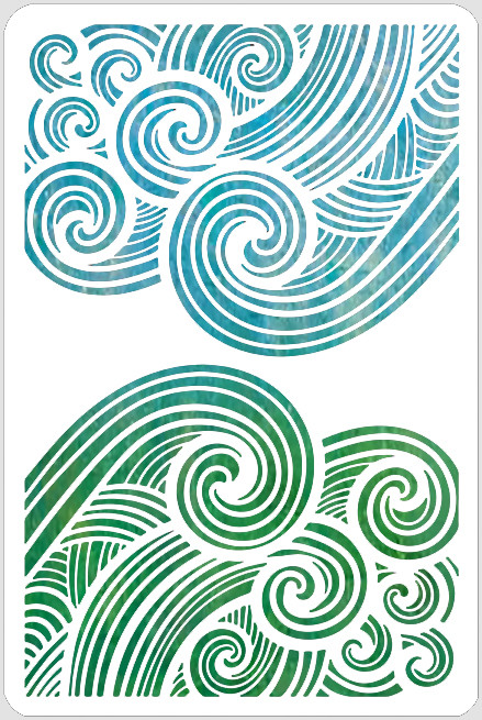 Double Waves Stencil - A Colorful Life Designs