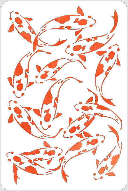 Koi Stencil - A Colorful Life Designs