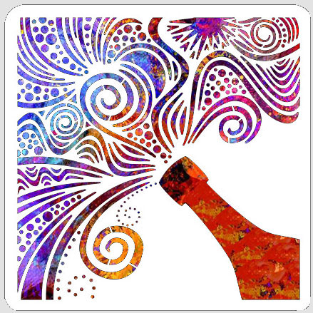 Pop the Cork Stencil - A Colorful Life Designs