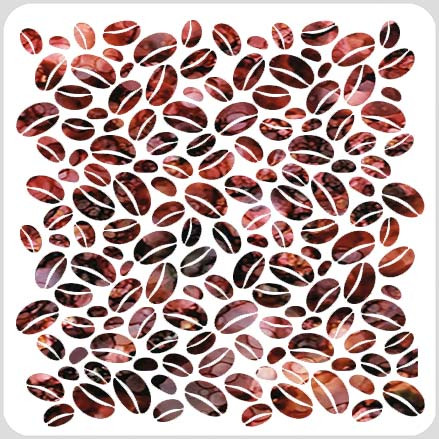 Coffee Beans Stencil - A Colorful Life Designs