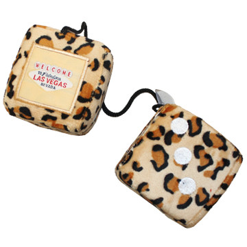 Las Vegas Leopard Print Fuzzy Dice