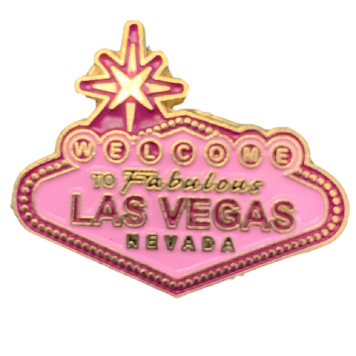 Pink Pin LV Welcome Sign Souvenir