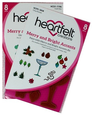 Bundle- Heartfelt Creations Merry and Bright Accents Stamp & Die Set ...