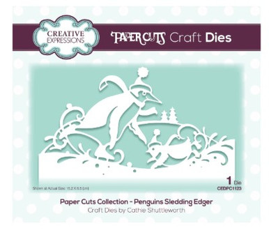 Creative Expressions- Paper Cuts Collection- Penguins Sledding Edger ...