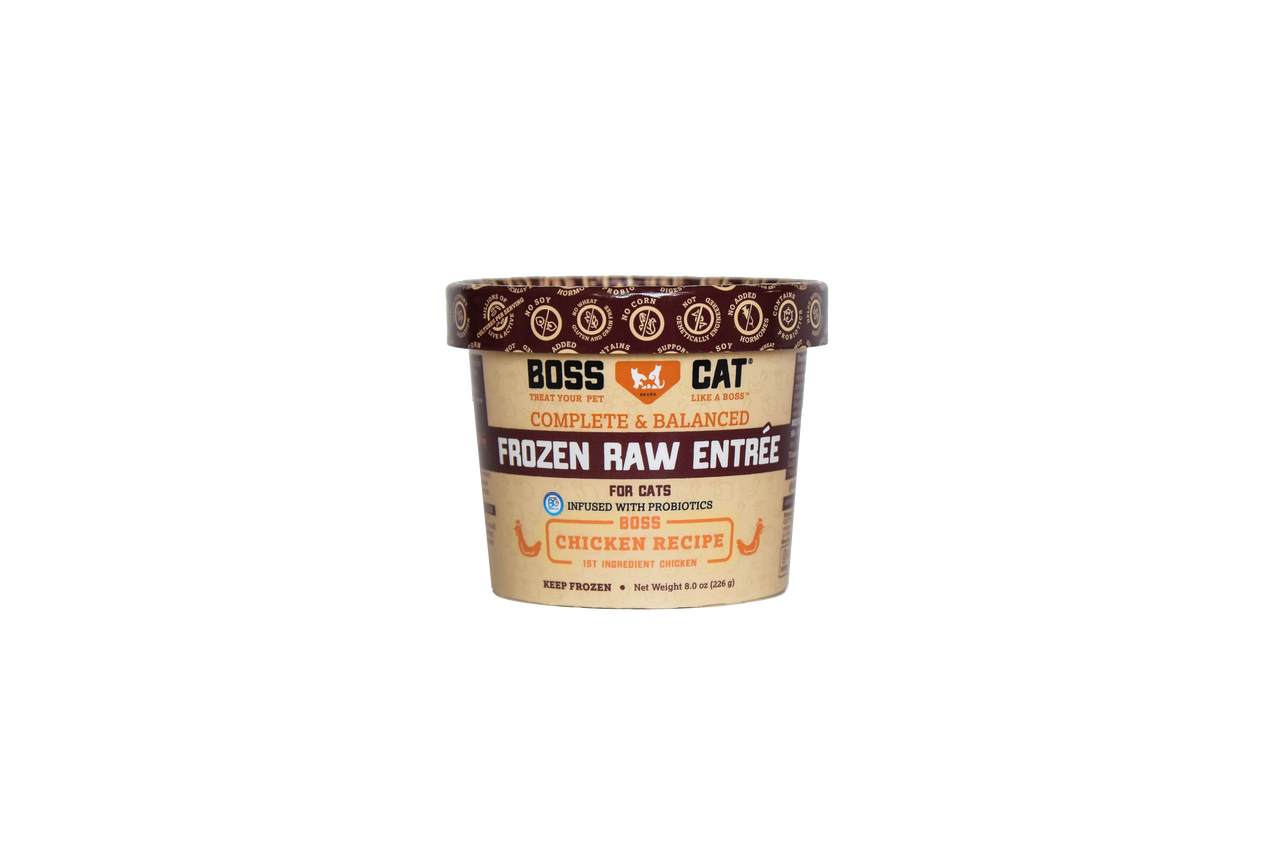 Boss Cat Complete Raw Chicken Entrees Deli Cup 8oz - Pet Food Warehouse