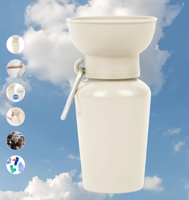 Springer Pet Flip Top Travel Bottle Oat 20oz - Pet Food Warehouse