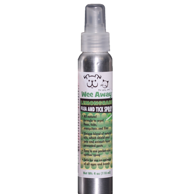 Wee Away Flea & Tick Spray Lemongrass 4oz - Pet Food Warehouse