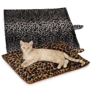 Meow Town 11X18 Brown Leopard Thermal Mat Cat Bed - Pet Food Warehouse