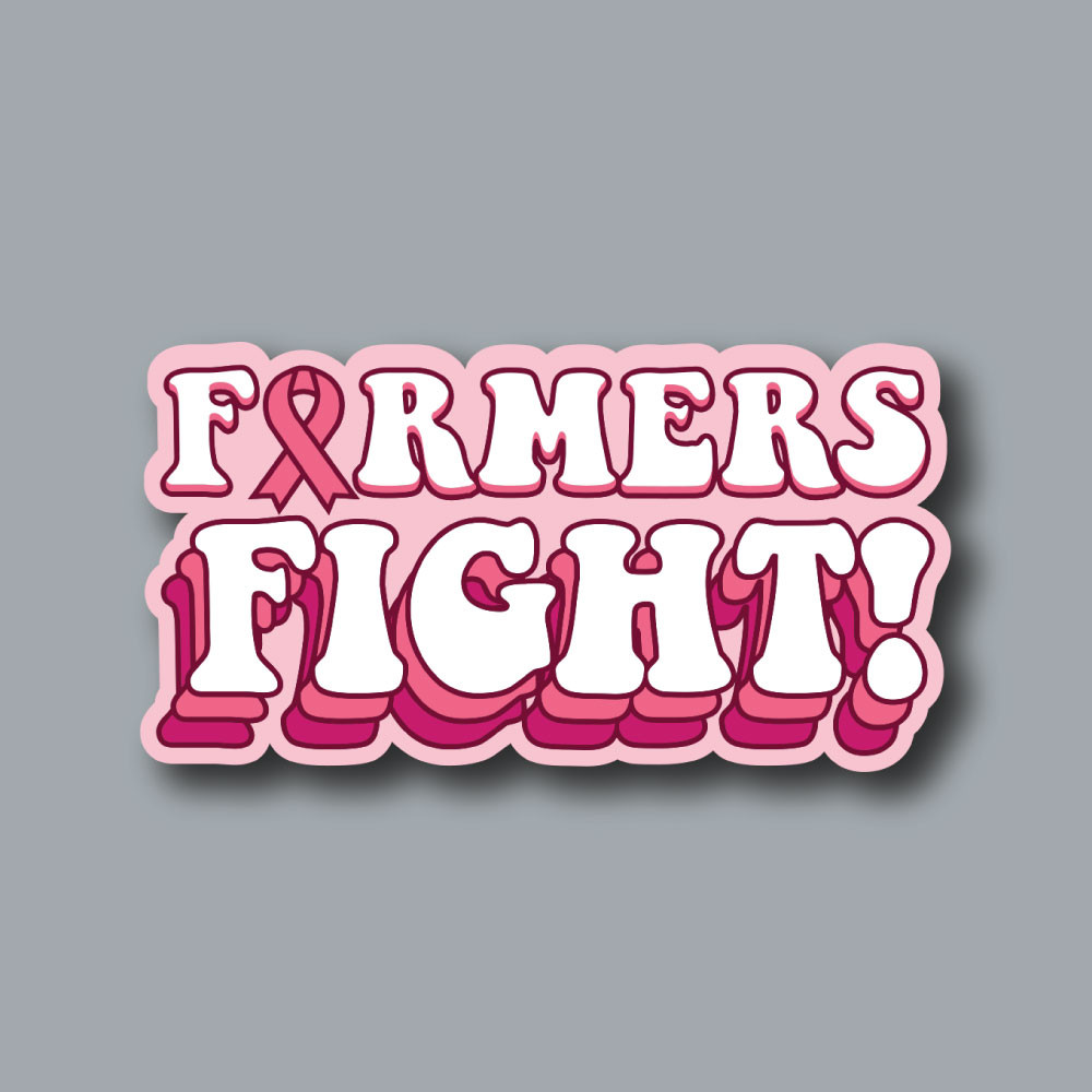 Farmer Fight Breast Cancer Sticker - The Warehouse at C.C. Creations