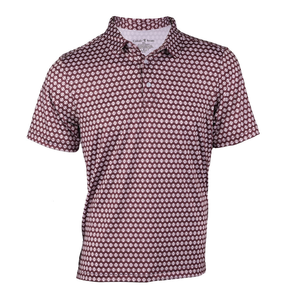 Baseball Sublimated Polo - Maroon - The Warehouse at C.C. Creations